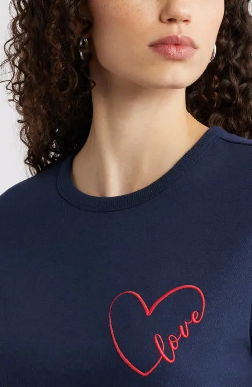 Caslon Embroidered Relaxed Sweatshirt