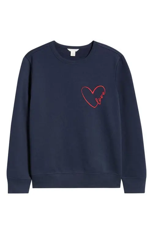 Caslon Embroidered Relaxed Sweatshirt