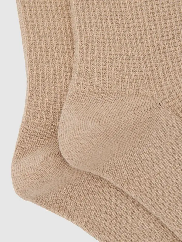 REISS Hattie Cotton-blend Textured Socks - Neutral