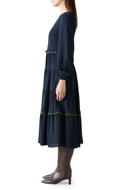 LK BENNETT Scalloped Tiered Maxi Dress