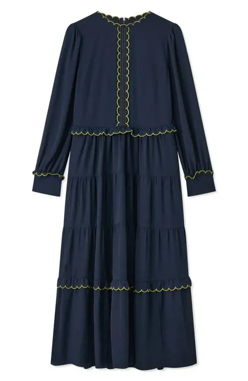 LK BENNETT Scalloped Tiered Maxi Dress
