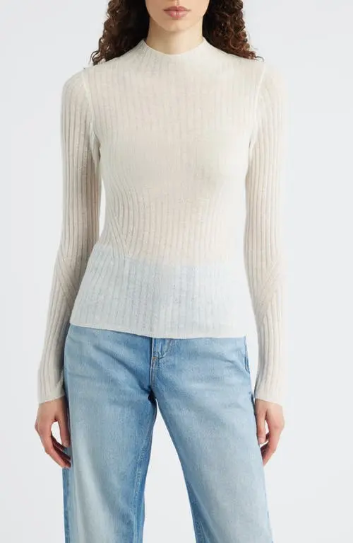 Hugo Boss Mock Neck Pullover Sweater - Open Wht