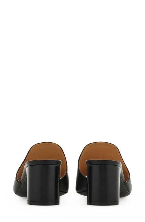 FERRAGAMO Rexy Leather Slide Sandal - Nero Biscotto