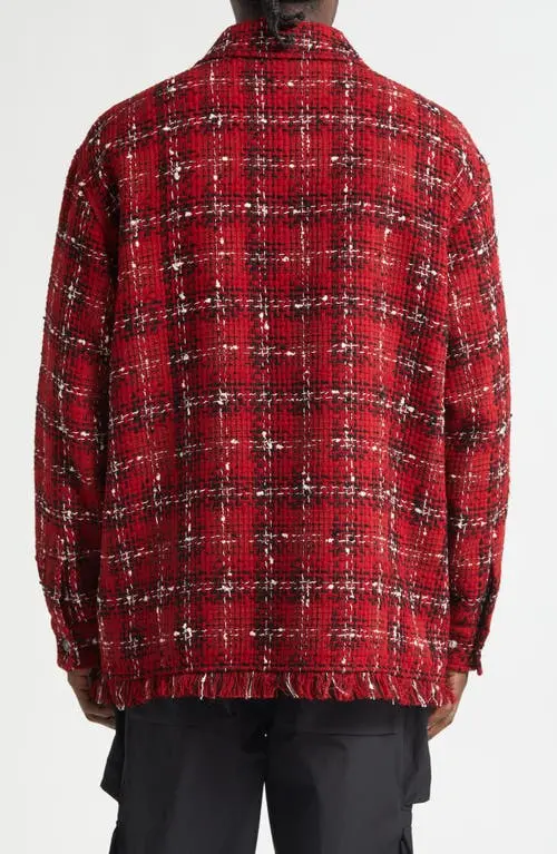 Amiri Plaid Wool Blend Tweed Overshirt