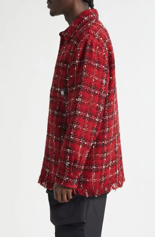 Amiri Plaid Wool Blend Tweed Overshirt