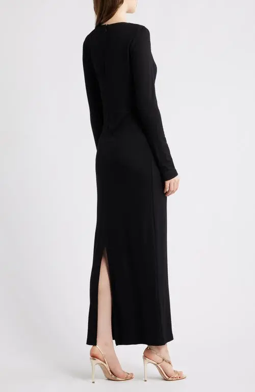 Halogen Wrap Front Long Sleeve Maxi Dress