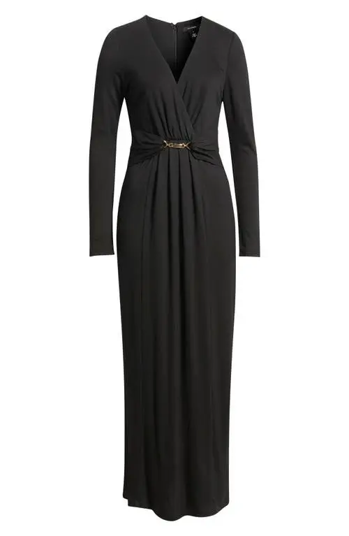 Halogen Wrap Front Long Sleeve Maxi Dress