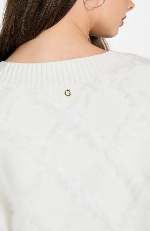 Guess Diamond Stitch V-neck Sweater - G1o6-natur