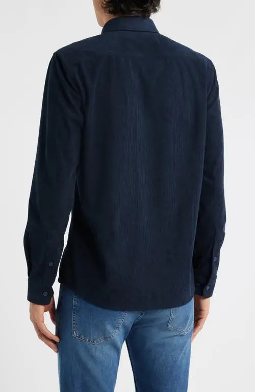 BOSS Roan Kent Corduroy Button-up Shirt - Dark Blue