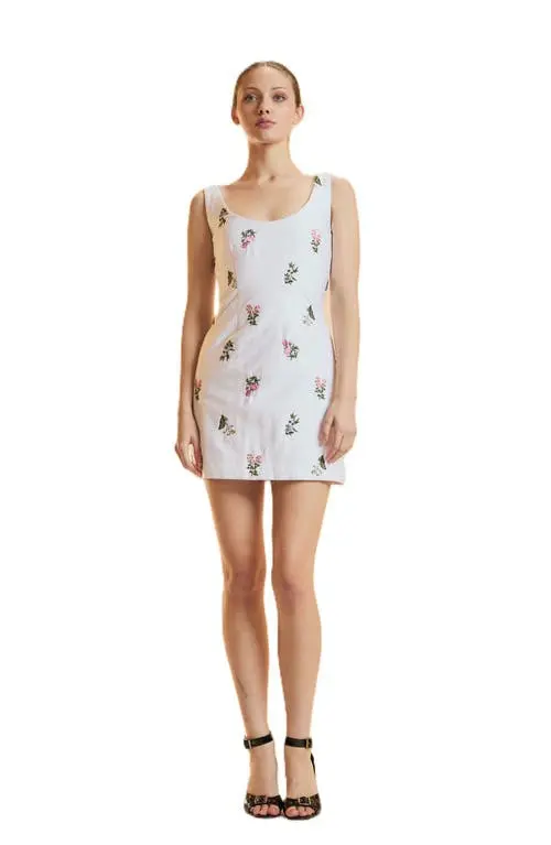 Cynthia Rowley Embroidered A-line Mini Dress - White