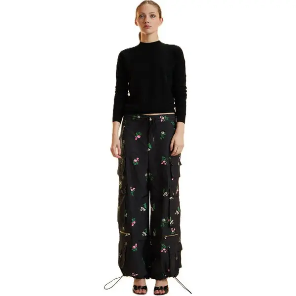 Cynthia Rowley Printed Cargo Pants