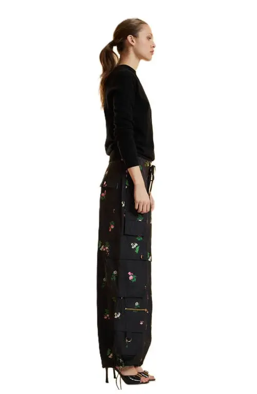 Cynthia Rowley Printed Cargo Pants