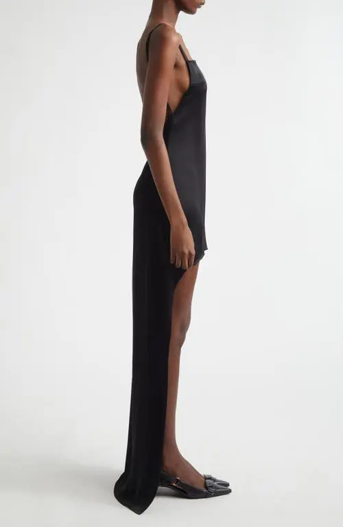 COURREGES Backless Satin Gown - Black