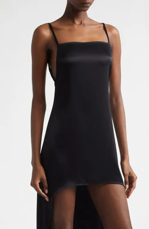 COURREGES Backless Satin Gown - Black