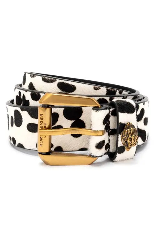 Kurt Geiger Polka Dot Calf Hair Belt - Black/white