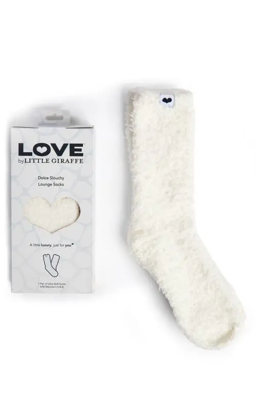 LITTLE GIRAFFE Dolce Slouchy Lounge Socks - Cream