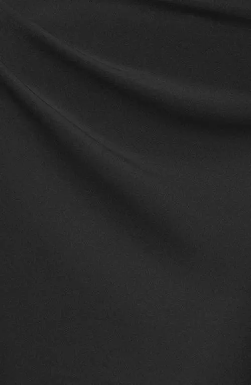 XSCAPE EVENINGS Sash Detail One-shoulder Gown - Black
