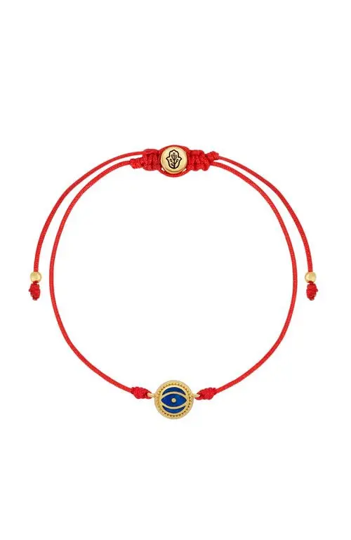 KARMA AND LUCK Lapis Lazuli Evil Eye Red String Bracelet - Red/blue