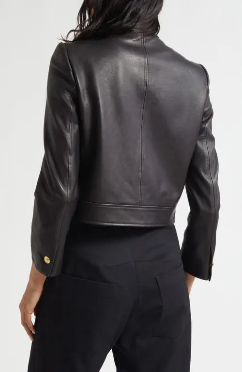 NILI LOTAN Hadley Crop Leather Jacket