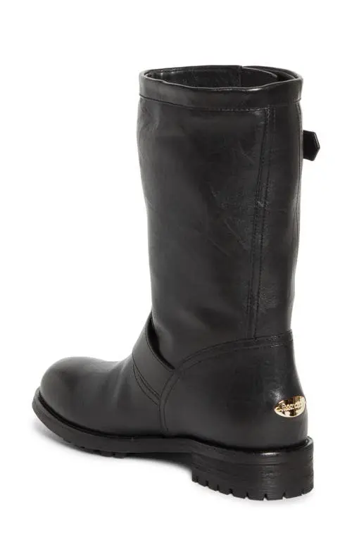 JIMMY CHOO Biker Leather Boots - Black