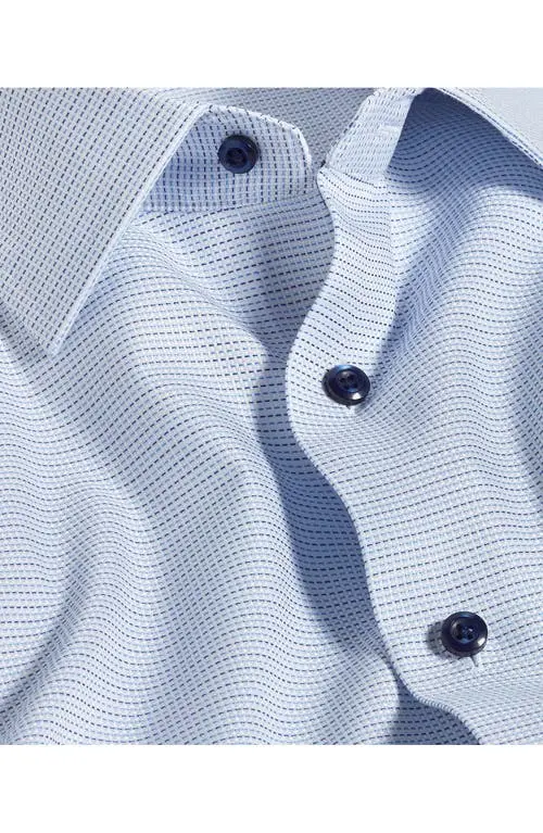 David Donahue Regular Fit Micro Tic Cotton Dobby Dress Shirt