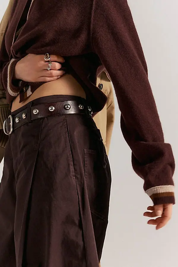 Free People Silverlake Wide-leg Chino Trousers - Chocolatier