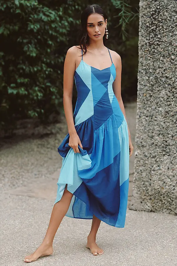 CELANDINE Cotton A-line Midi Dress
