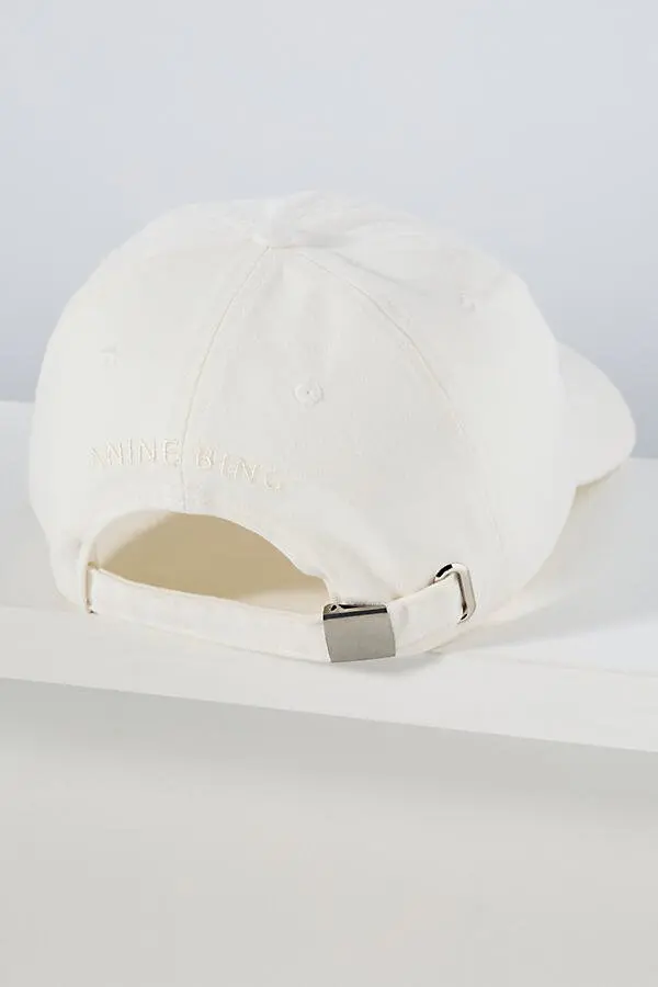 ANINE BING Jeremy Cotton Baseball Cap - Ivory