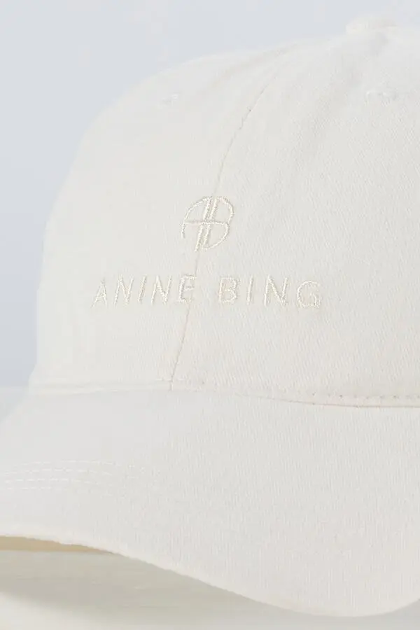 ANINE BING Jeremy Cotton Baseball Cap - Ivory