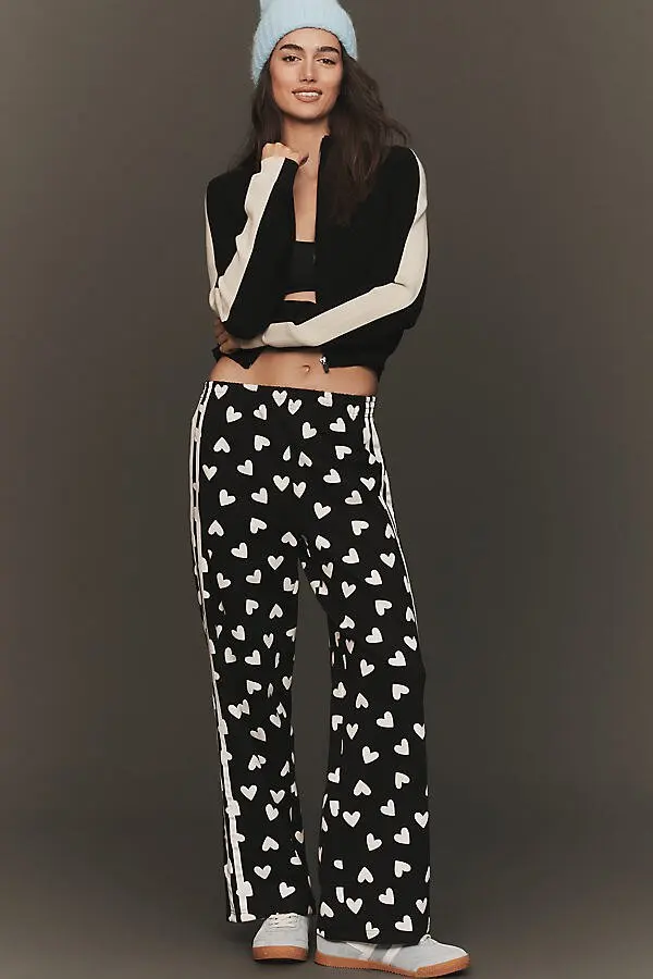 Beach Riot Camryn Heart Pull-on Pants - Black/egret Heart