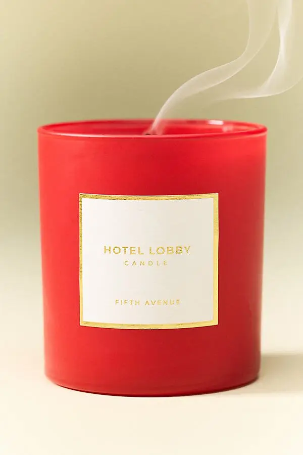 HOTEL LOBBY Gourmand 5th Ave Boxed Glass Candle - Purple