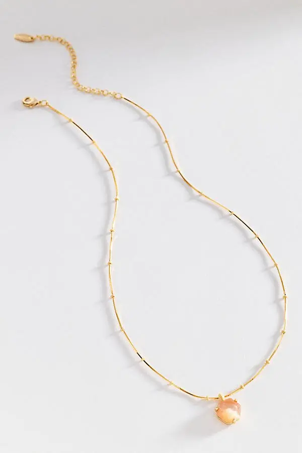Anthropologie Floating Crystal Pendant Necklace - Honey