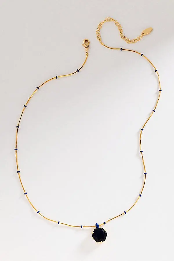 Anthropologie Floating Crystal Pendant Necklace - Sapphire