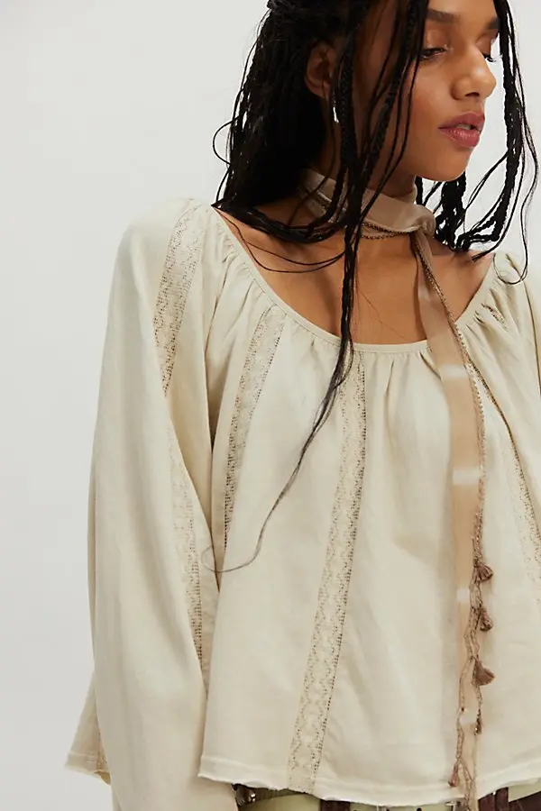 Free People Marla Long Sleeve Top - Tea