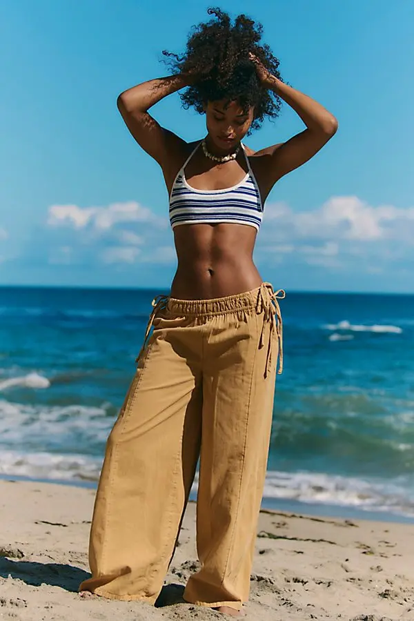 Free People Sun Dazed Wide Leg Pants - Apple Pie