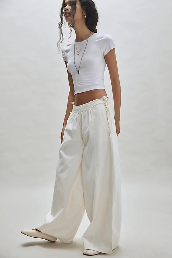 Free People Sun Dazed Pants - Clean Ivory