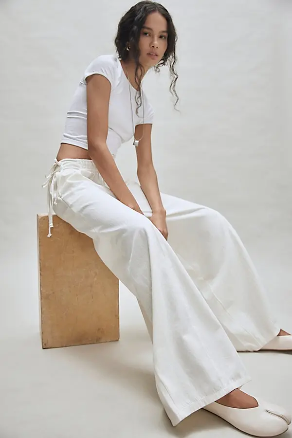 Free People Sun Dazed Pants - Clean Ivory