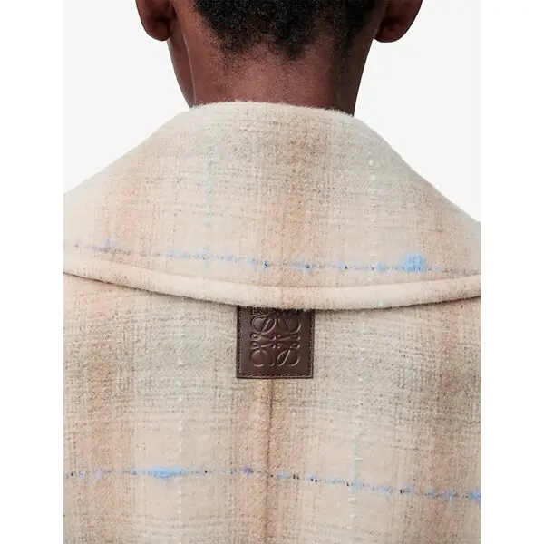 Loewe Double-breasted Checked Wool-cashmere Blend Coat