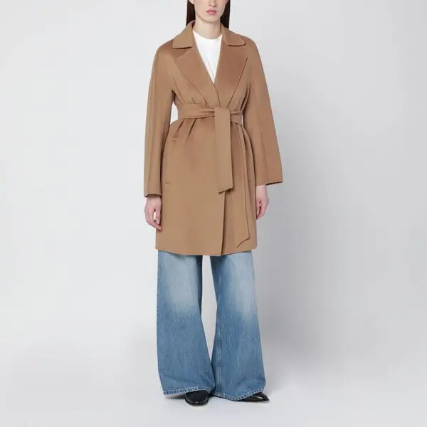 Max Mara Cashmere And Wool Blend Wrap Coat - Brown