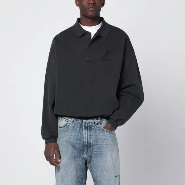 Fear Of God Washed Polo Sweatshirt - Black