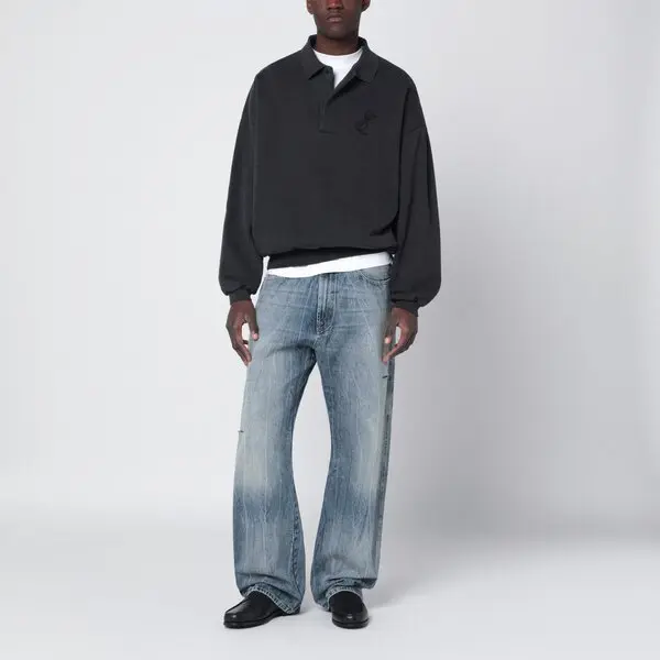 Fear Of God Washed Polo Sweatshirt - Black