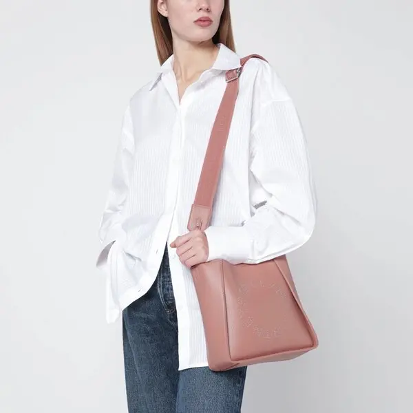 Stella McCartney Square Crossbody Bag With Logo - Pink