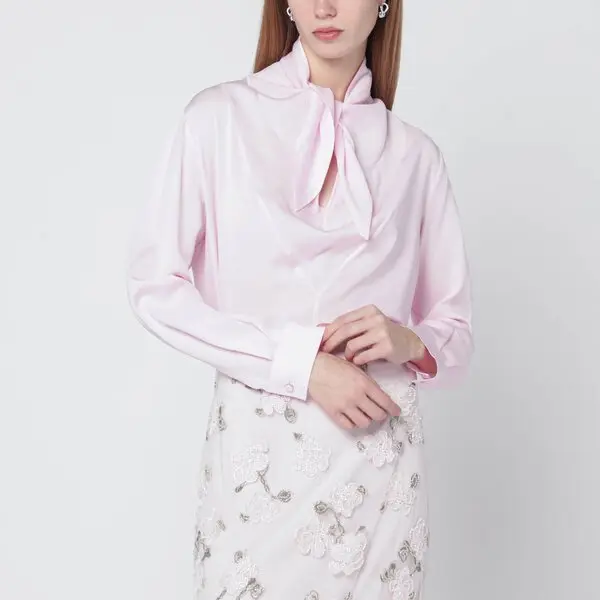 Max Mara Blouse In Silk Charmeuse - Pink