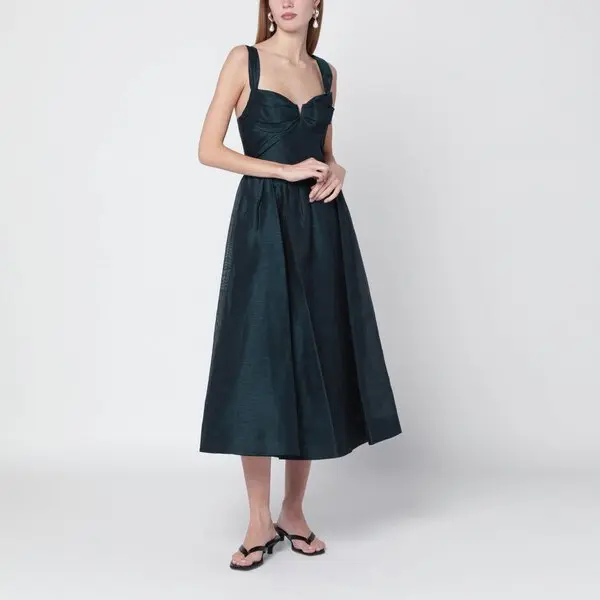 Zimmermann Rebellion Draped Midi Dress - Green