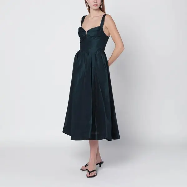Zimmermann Rebellion Draped Midi Dress - Green