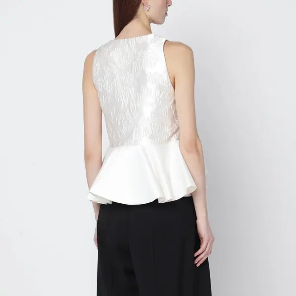 GANNI Satin Peplum Top