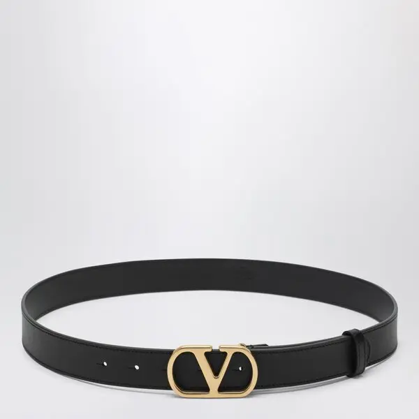 Valentino Garavani 3 Cm Vlogo Signature Leather Belt - Black