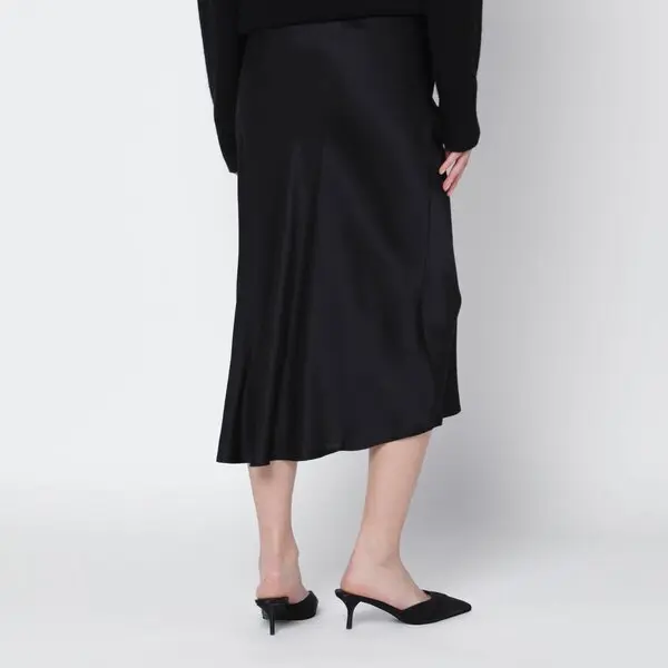 ANINE BING Silk Bar Midi Skirt - Black