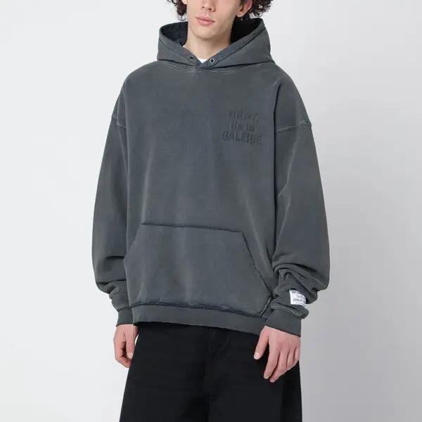 GALLERY DEPT. Oversized Washed Cotton Hoodie With Embossed Logo