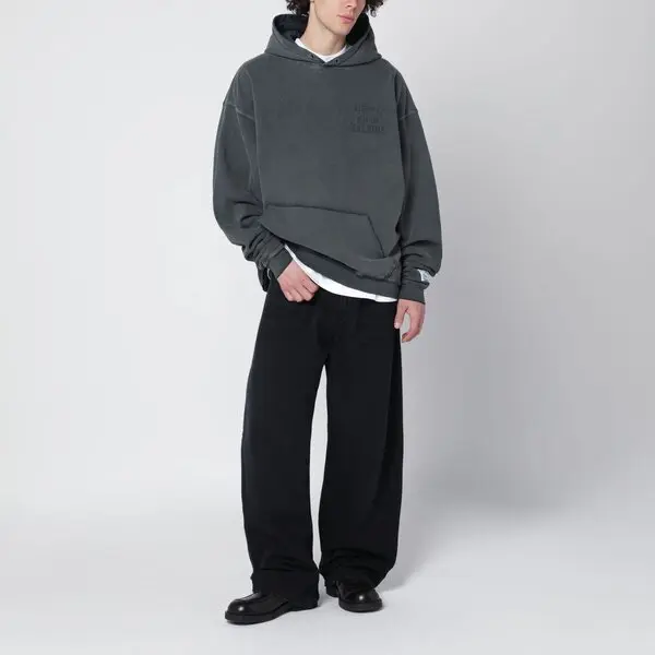GALLERY DEPT. Oversized Washed Cotton Hoodie With Embossed Logo